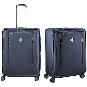 Victorinox Werks Traveler 6.0 Softside Spinner Luggage, Blue, Checked-Large (27") (605412)