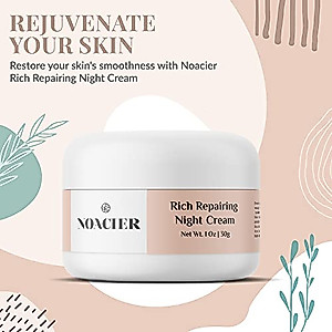 NOACIER Nightly Revitalizing Anti Aging Face Cream, Skin Renewing Hyaluronic Acid Evening Moisturizer, Wrinkle & Skin Barrier Repair for Sensitive, Dry, and Normal Skin, 1oz