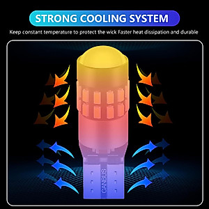 Slykew Pack-2 Car Super Bright LED Bulb, 3014-30SMD Non-polarity License Plate Light, Backup Reverse Lights, for Most Cars SUVs and Trucks 360 Degrees Aluminum Plug-and-play Bulb (White Light)