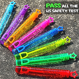 32 Pcs 8 Colors Neon Bubbles Party Favors For Kids, Mini Star Bubble Wand Bulk In Gift Box as Goody Bags Stuffer, Classroom Giveaways, Carnival Prizes Toy, Birthday Treats, Party Supplies For Toddlers