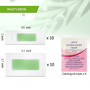 TOTCLEAR Facial Wax Strips For Hair Removal Face Waxing Kit For Women 40 Face Strips And 4 Calming Oil Wipes With Natural Formula
