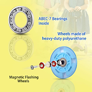 Scooter Rear Wheels, Replacement Back Wheels, Light-up Rear Wheels for Kick Scooter, PU Material-Diameter 80mm