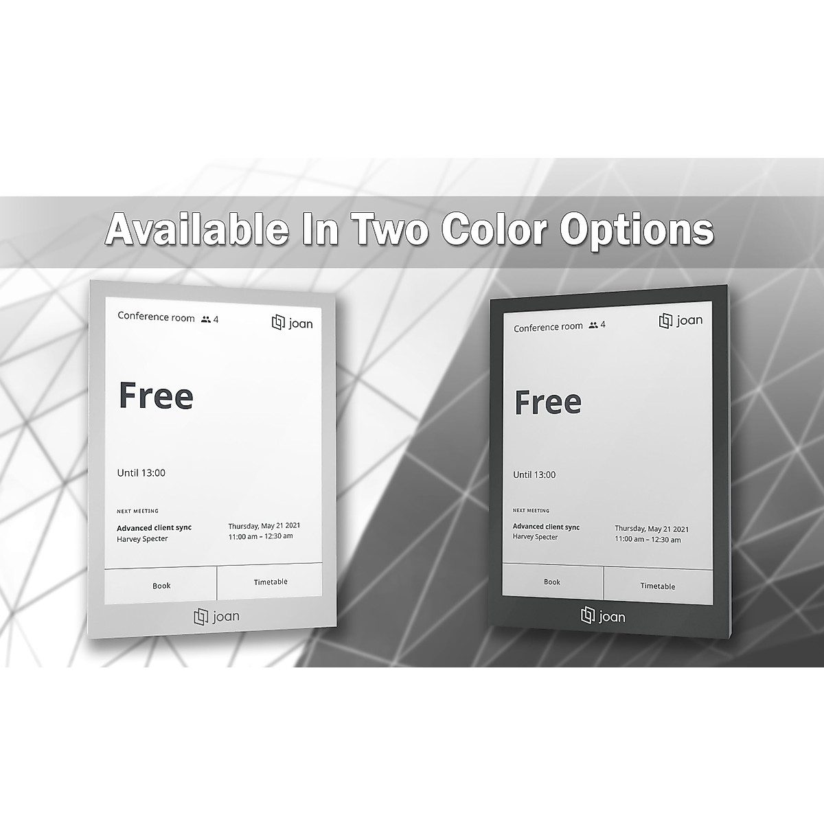 Joan 6 Pro Black: Wireless Meeting Room Scheduler: 6 Inch Tablet E Ink Carta Electronic Paper Screen