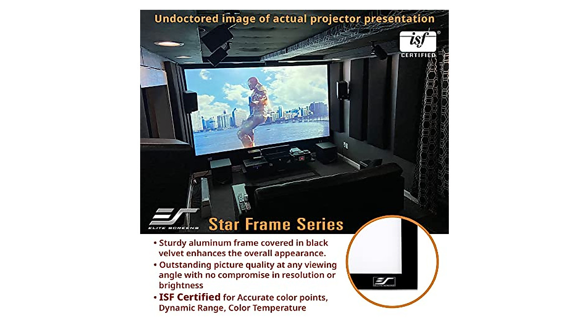 Elite Screens 120" Fixed Frame 4K Home Theater Projector Screen