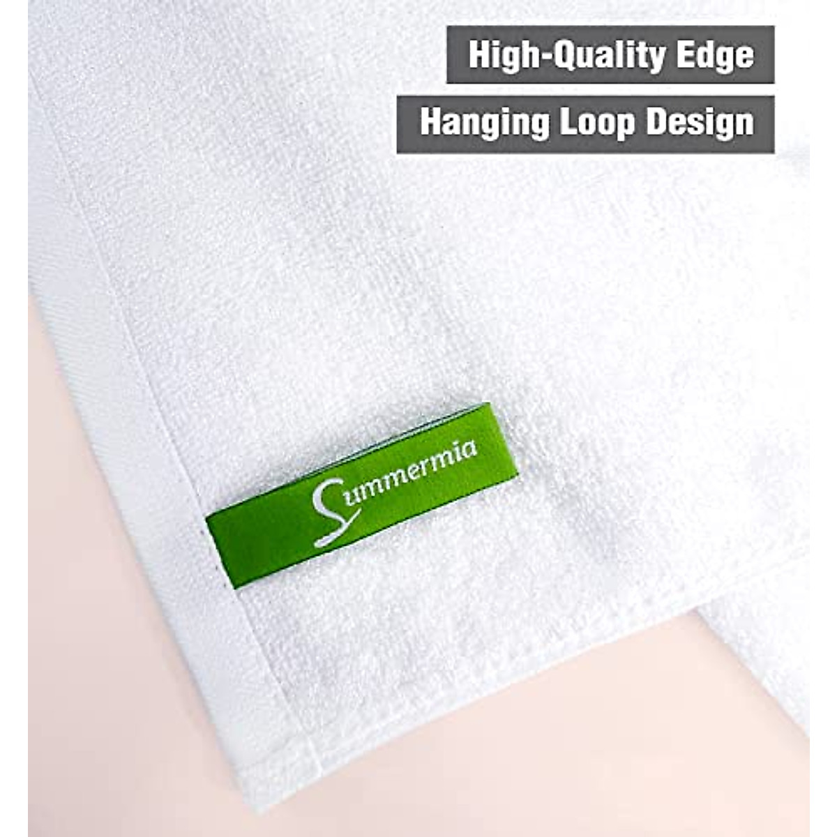 SUMMERMIA 12 Pack Bamboo Washcloths 13" x 13" - Soft Wash Cloths for Your Face Towel, Wash Cloths for Your Body (White)