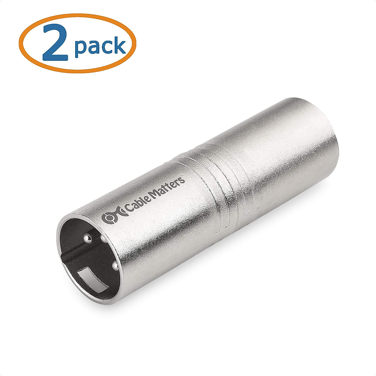 Cable Matters 2-Pack XLR Male to Male Adapter, XLR Coupler, XLR to XLR Gender Changer, XLR Adapter - Male to Male