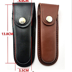 TBoxBo 1pcs Folding Knife Sheath Holster Cowhide Leather Knife Sheath Scabbard