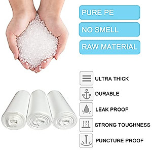 10 Gallon Trash Bags - 18 Micron Ultra Thick Strong Clear Medium Size Garbage Bin Liners for Office Kitchen, Fit 8-10 Gallon, 90 Count