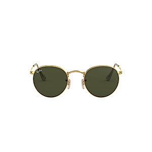 Ray-Ban Rb3447 Round Metal Sunglasses, Gold/G-15 Green, 50 mm