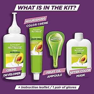 Garnier Hair Color Nutrisse Ultra Color Nourishing Creme, R2 Medium Intense Auburn (Goji Berry) Red Permanent Hair Dye, 1 Count (Packaging May Vary)