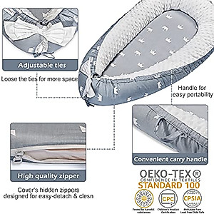 Baby Lounger Covers, Baby Nest Co Sleeping 100% Cotton Breathable Cover Infant Sleeper Bed for Newborn,Gift for Newborn Boys Girls Essentials Must Haves Lounger Bassinet,Crown