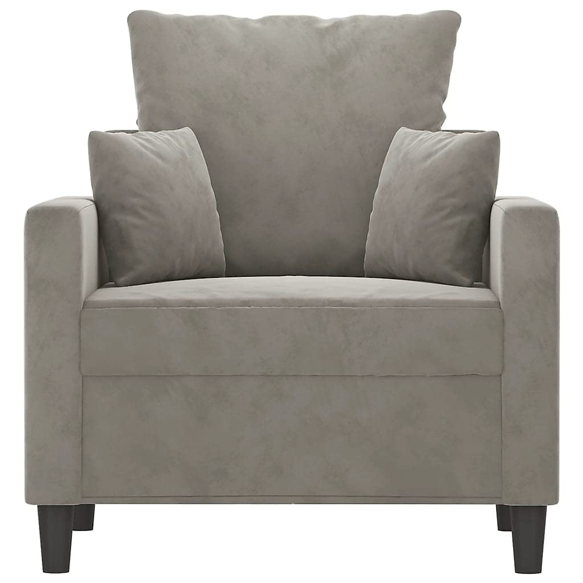 WHOPBXGAD Sofa Chair,Living Room Sofas, upholstered Sofas for Living Rooms, bedrooms, Offices and Apartments,Light Gray 23.6" Velvet