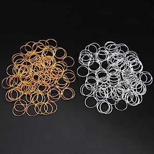 200 PCS Hair Braid Rings Accessories Clips for Women Dreadlocks Set Color Gold and Sliver