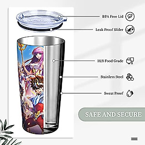 STENUA Saint Seiya Stainless Steel Vacuum Insulated Coffee Mug Anime Thermal Cup Travel Tumbler Mugs With Lid Brush And Straw For Home Office Car 20 Oz