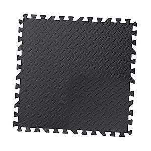 Vaveren Interlocking Foam Tiles Puzzle Mats for Floor, Gym Mats Flooring Exercise Mat for Home Gym Equipment, Black, 30cmx30cmx1.2cm