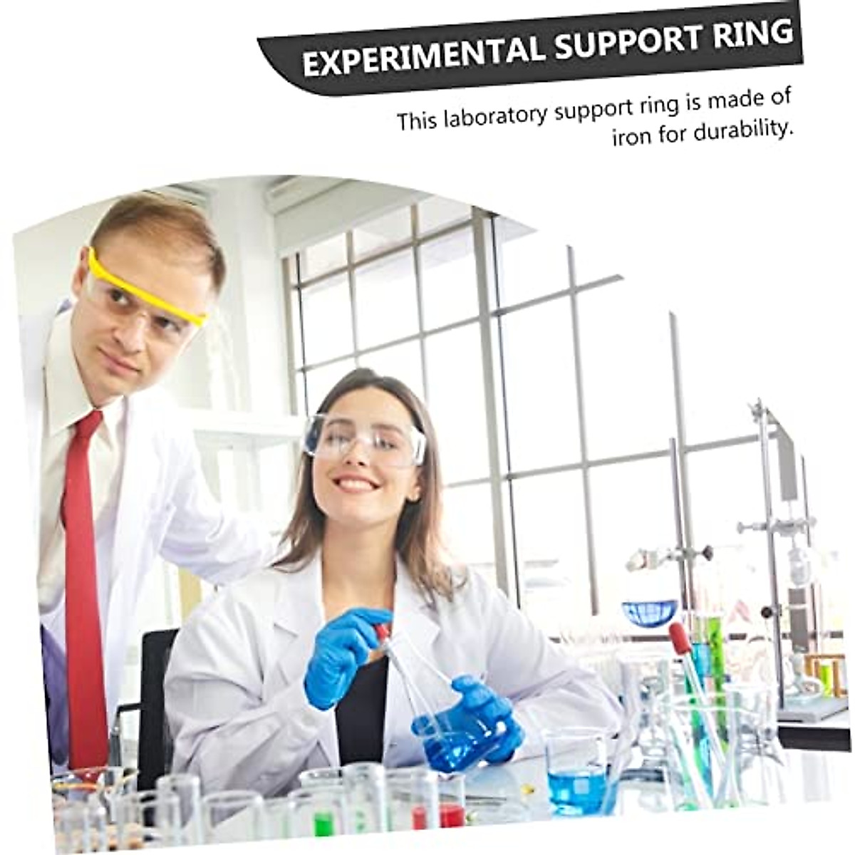 ULTECHNOVO 3pcs Experimental Instrument Accessories Lab Support Rings Metal Brackets Stainless Steel Lab Closed Ring Flask clamp Trumpet Accessories Labs Iron Ring Test Tube clamp Large