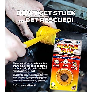 Rescue Tape, Self-Fusing Silicone Tape, Emergency Plumbing Pipe & Radiator Hose Repair, Electrical Insulation, Military Std, 1" x12', Blue