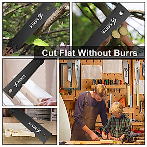 KERYE Hand Saw Tools, 5.5 Inch Mini Pocket Folding Saw, SK5 Blade Wood Saw for Woodworking, 13/14 TPI Double Edges Pull Saw, Flush Cut Saw for Wet/Dry Wood, Christmas Gifts for Men- KY03