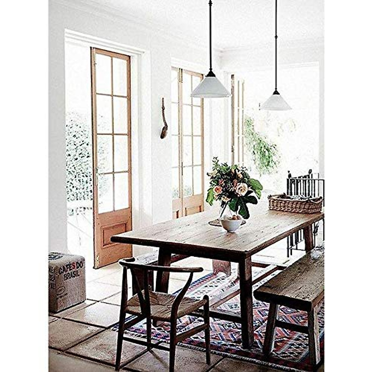 2xhome - Wishbone Solid Wood Armchair with Arms Open Y Back Farmhouse Dining Office Chair with Woven Beige Seat (Espresso)