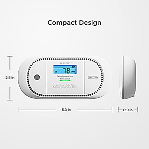 X-Sense XC01-R Ionization Sensor Carbon Monoxide Detector Alarm, 1 Pack