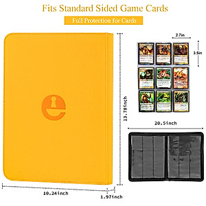 zeerliki 9-Pocket Trading Card Binder, 432 Pockets Game Card Holder Album with Black Sleeves, Side-Loading Pocket Zipper Binder Case for MTG,TCG,Sport Cards,Photocard
