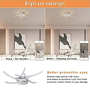 DELIPOP LED Ceiling Light Fixtures, 30W 3000K Curved Design Semi Flush Mount Ceiling Light, 2750LM Light Fixtures Ceiling Mount Modern LED Ceiling Light for Hallway Bedroom Kitchen Living Room