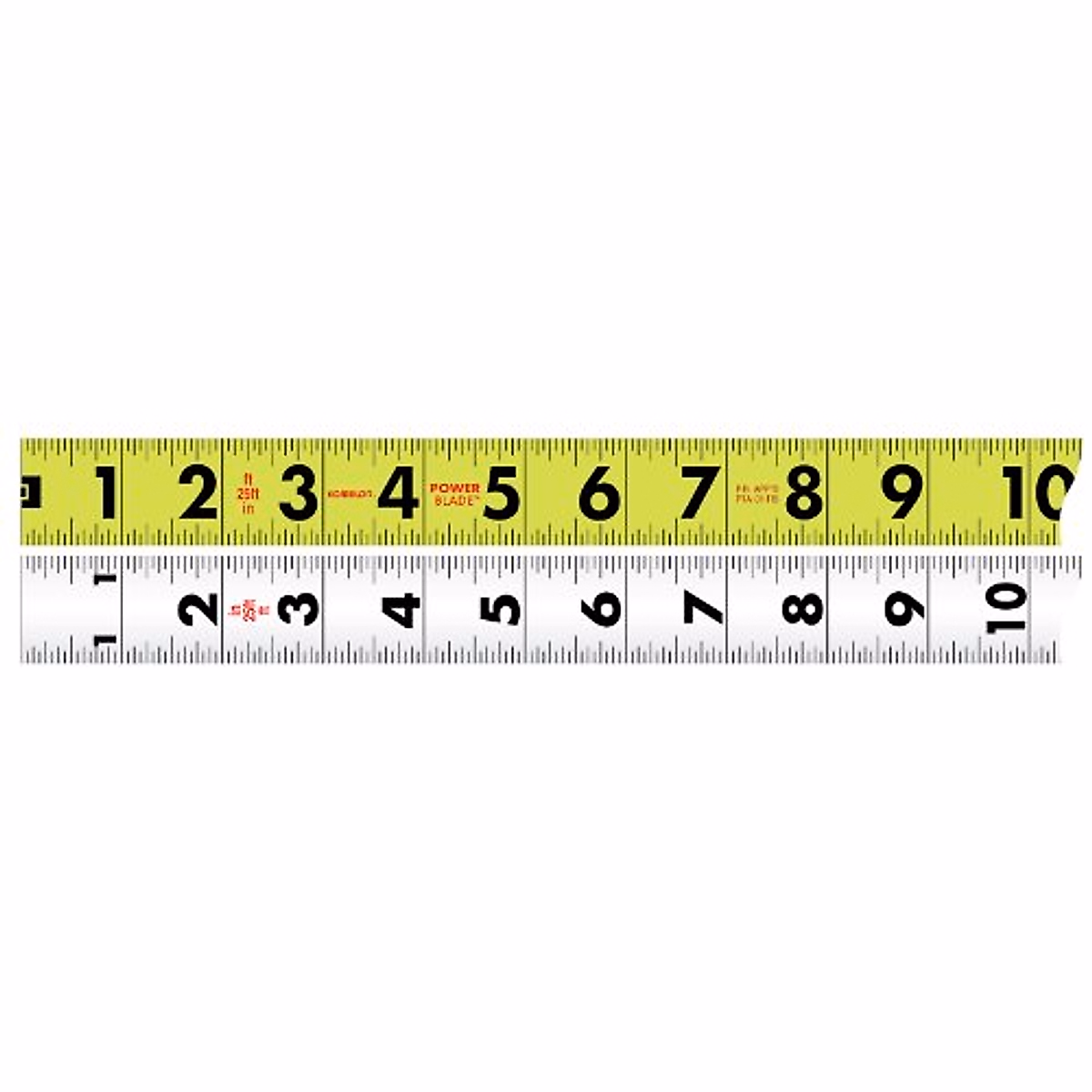 Komelon 52435; 35' x 1.06" Powerblade II Tape Measure, ABS Case, Black/Yellow, Small