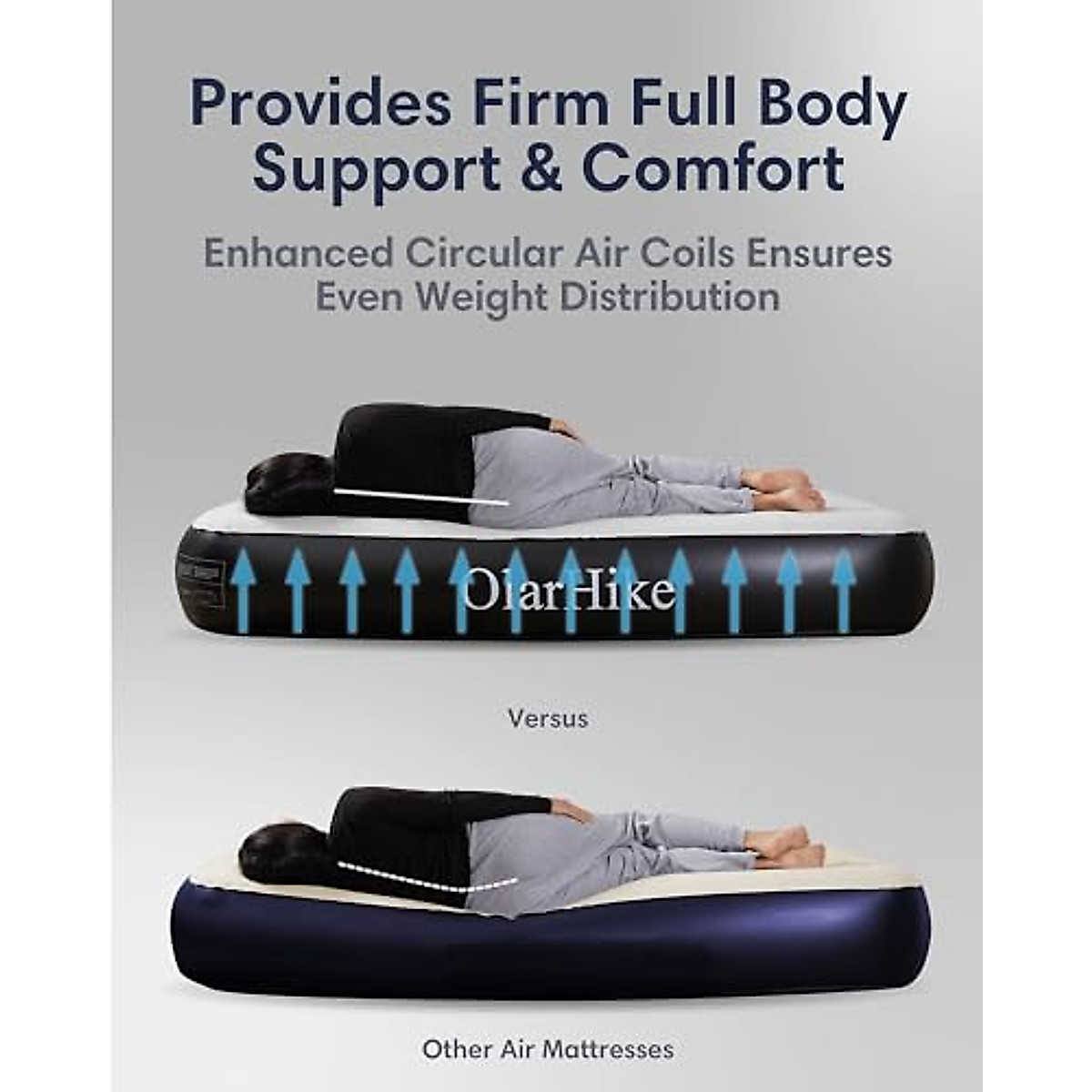 OlarHike Twin Air Mattress with Built in Pump,Inflatable Blow Up Mattresses Storage Bag for Camping,Travel&Guests,13" Airbed-High Speed Inflation Black Bed,Camping Accessories,Indoor