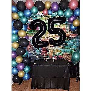 Black 6 Balloons,40 Inch Birthday Foil Balloon Party Decorations Supplies Helium Mylar Digital Balloons (Black Number 6)