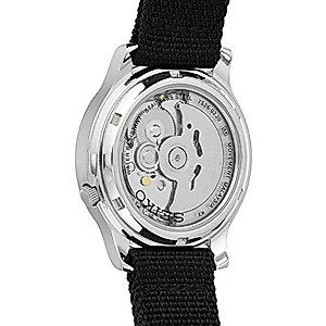 SEIKO Men's SNK809 5 Automatic Stainless Steel Watch with Black Canvas Strap