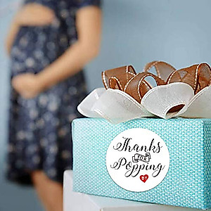 50 Thanks for Popping by Stickers, Baby Shower Favor Stickers, Baby Shower Stickers, 2 Inch