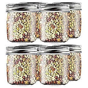 novelinks 8 Ounce Clear Plastic Jars Containers With Screw On Lids - Refillable Round Empty Plastic Slime Storage Containers for Kitchen & Household Storage - BPA Free (16 Pack)