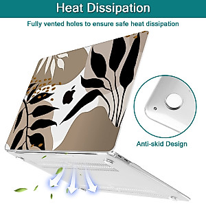 Teryeefi Compatible with MacBook Pro 13 inch Case 2020 2021 2022 2016-2019 Model M1 & M2 A2338 A2251 A2289, Hard Shell Case & Keyboard Cover for MacBook Pro 13 with Touch Touch Bar, Tropical Leaf