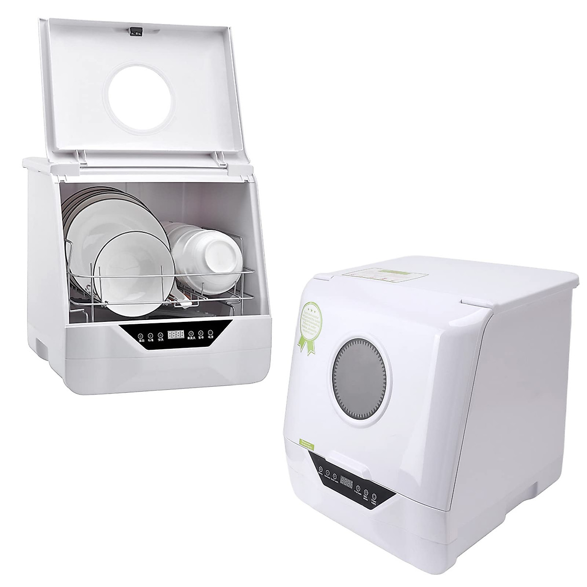 Portable Dishwasher Countertop, Mini Dishwasher with 6L Built in Water Tank,360° Dual Spray,Automatic Leak Proof for Small Apartments Dorms Offices RV 800W(US Plug)