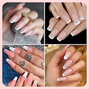 French Nail Stamper - BTArtbox French Tip Nail Tools with Nail Scraper and Replaceable Stamper Head, 100-Time Using Silicone Nail Stamper Kit for Gel Nail Polish DIY Nail Art Tools for Christmas