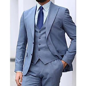 DiBanGu Mens Solid Color Tie and Pocket Square Set Woven Silk Plain Necktie & Handkerchief for Men Wedding Party Formal, Navy Blue