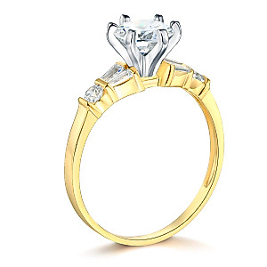 14k Yellow Gold SOLID Wedding Engagement Ring - Size 7