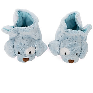 Baby GUND Spunky Puppy Rattle Booties Plush Baby Infant Shoes, Blue, One Size Fits All