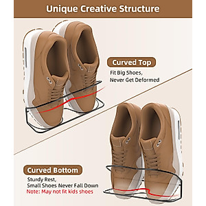 PrimZooty Wall Mounted Shoe Rack 10Pack, with Sticky Hanging Strips, Metal Wall Shoe Storage, Hanging Shoe Organizer for Wall/RV/Door