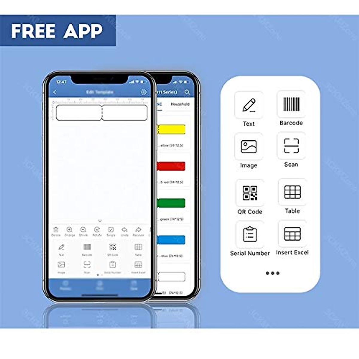 XXXDXDP Multifunction Thermal Label Printer Mini Portable Pocket Thermal Printer for Mobile Phone Home Use Office (Color : Black)