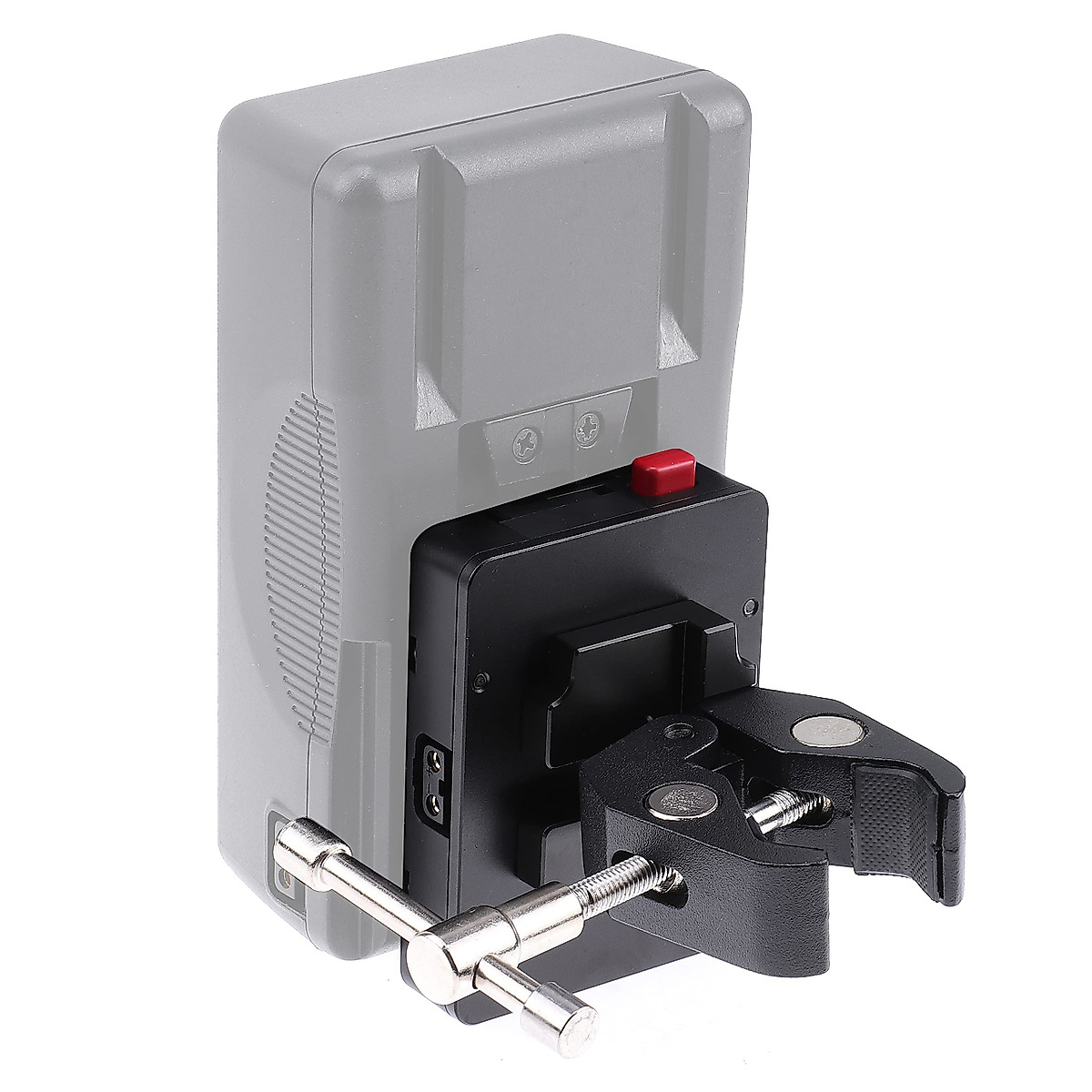 Foto4easy V-Lock Mount Battery Power Supply Plate Adapter with D-tap & Super Clamp for Portable Pocket Tiny Compact Nano V-Mount Battery