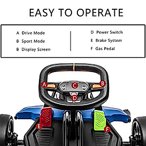AVRCECI Electric Go Kart, 24v Ride on Toys for Big Kids, Licensed Mclaren Go Cart with Drift Race Pedal, 2 Speeds Drift Kart with Damping System, Music, Racing Flag, Seat Belt