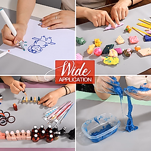 LEOBRO 23.4”x 15.6” Large Silicone Mat for Crafts, Play Dough Mat, Thick Silicone Sheet for Resin Molds, Clay, Paint, Light Gray