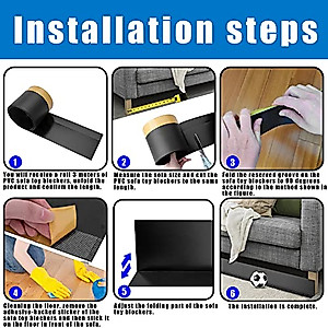 YPSLZY Toy Blockers for Furniture, Prevent Things from Going Under Sofa Couch Bed and Other Furniture - Hard Surface Floors Only,Easy to Install & Remove（Black