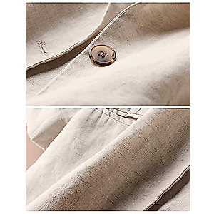 Linen Blazer Women Summer Lightweight Jacket Womens Blazers for Work Casual Outfits Suit Jackets(Beige, L)