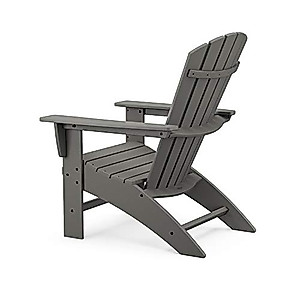 POLYWOOD Nautical 3-Piece Curveback Adirondack Chair Set with Side Table