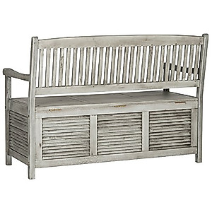 Safavieh Outdoor Collection Brisbane Grey Storage Bench