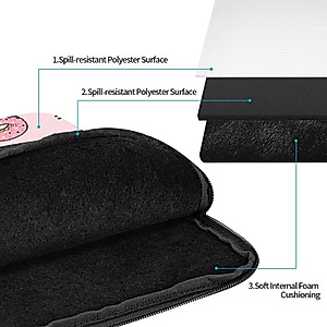 Cute Girly Cartoon Drawing Elements Pink 13 inch Portable Laptop Sleeve Compatible with MacBook Air Notebook Computer Case for Men Women College School Students