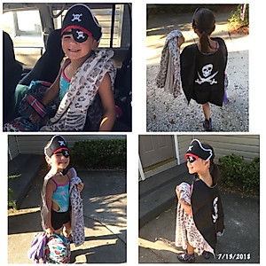 RioRand Cartoon Pirate Dress Up Satin Capes Cosplay Birthday Party Kids Costume (1-pack) (Black)