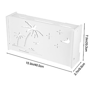 Amosfun 1pc Box STB Stand Router Wall Mount tv with Wall Mount Floating Wall Shelves Floating DVD Shelf Wall Storage Stand Wall-Mounted Rack Television Bracket Hole-Free Frame Ledge WPC